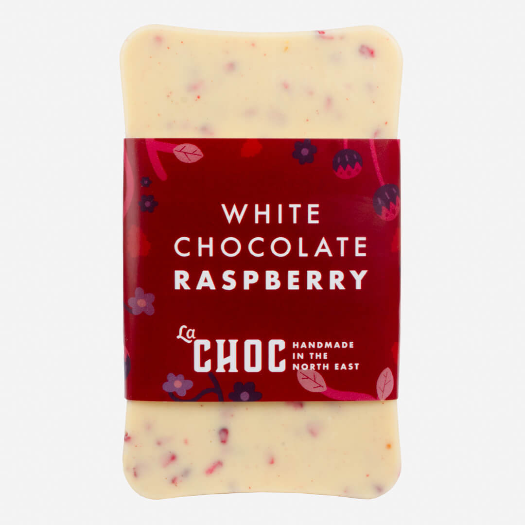 White Chocolate Raspberry Bar | Sweet & Fruity by La Chocolatrice
