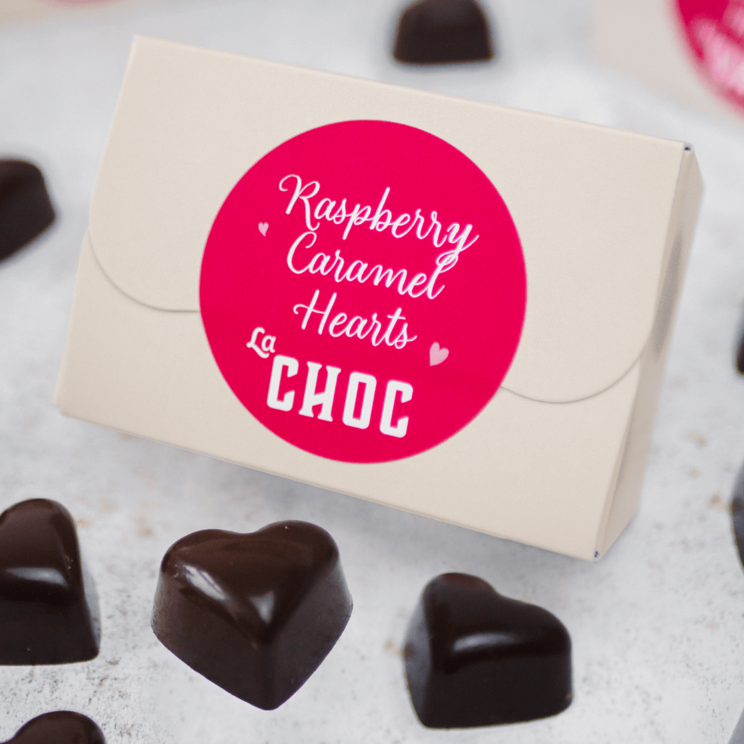 Raspberry Caramel Filled Dark Chocolate Love Bon Bons – La Chocolatrice